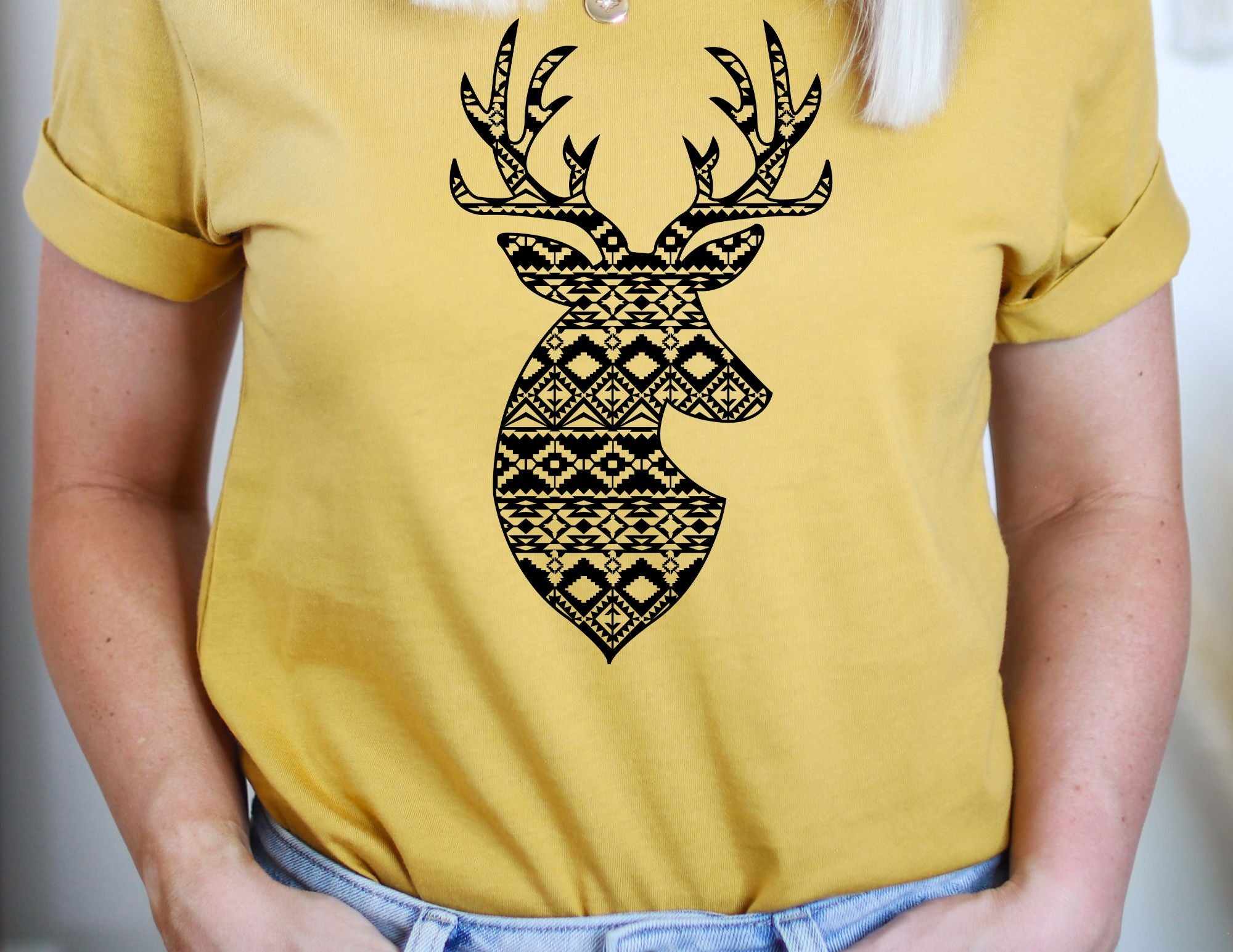 Aztec Deer DTF Transfer – Rebel Creek Printing