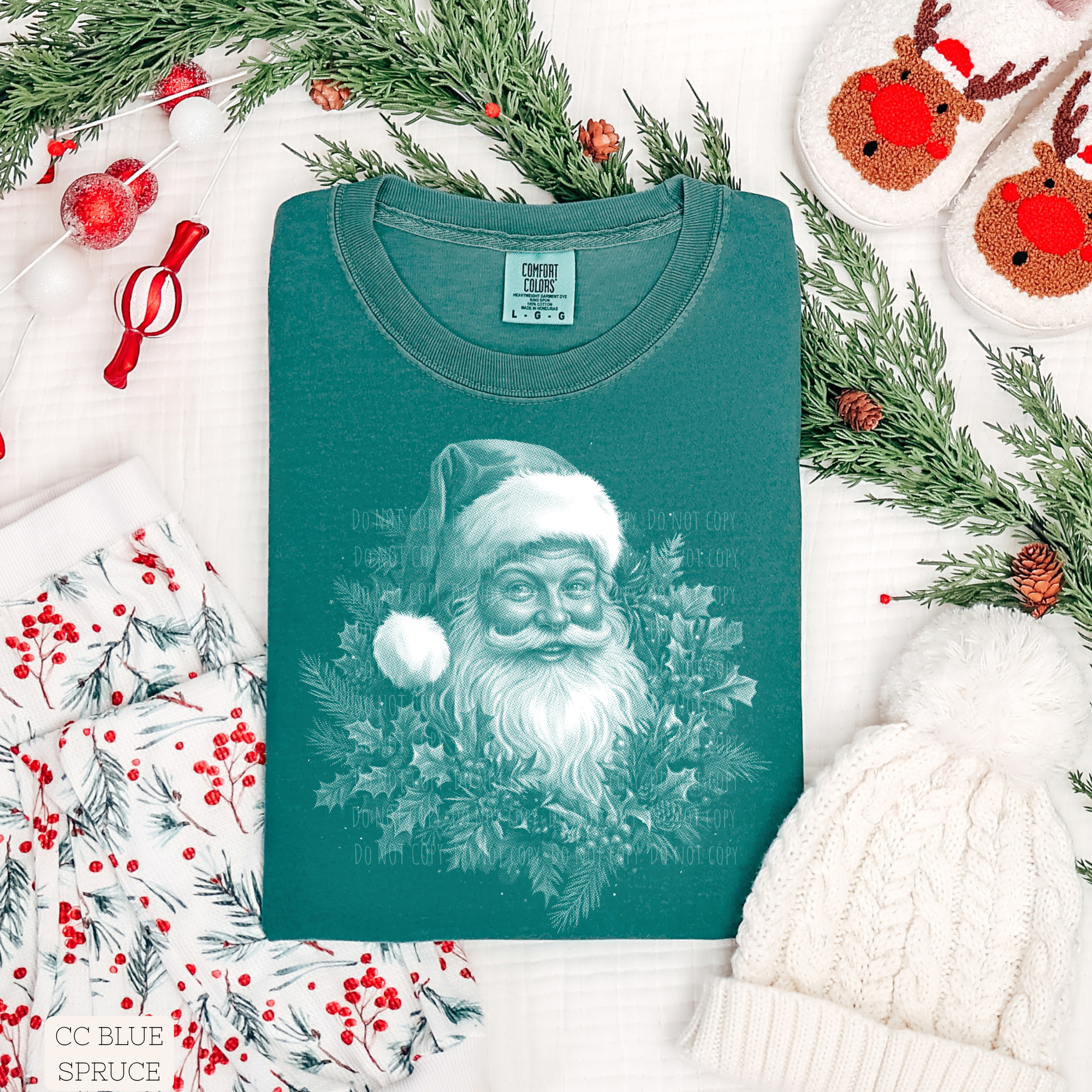 Halftone Santa Wreath – Rebel Creek Printing