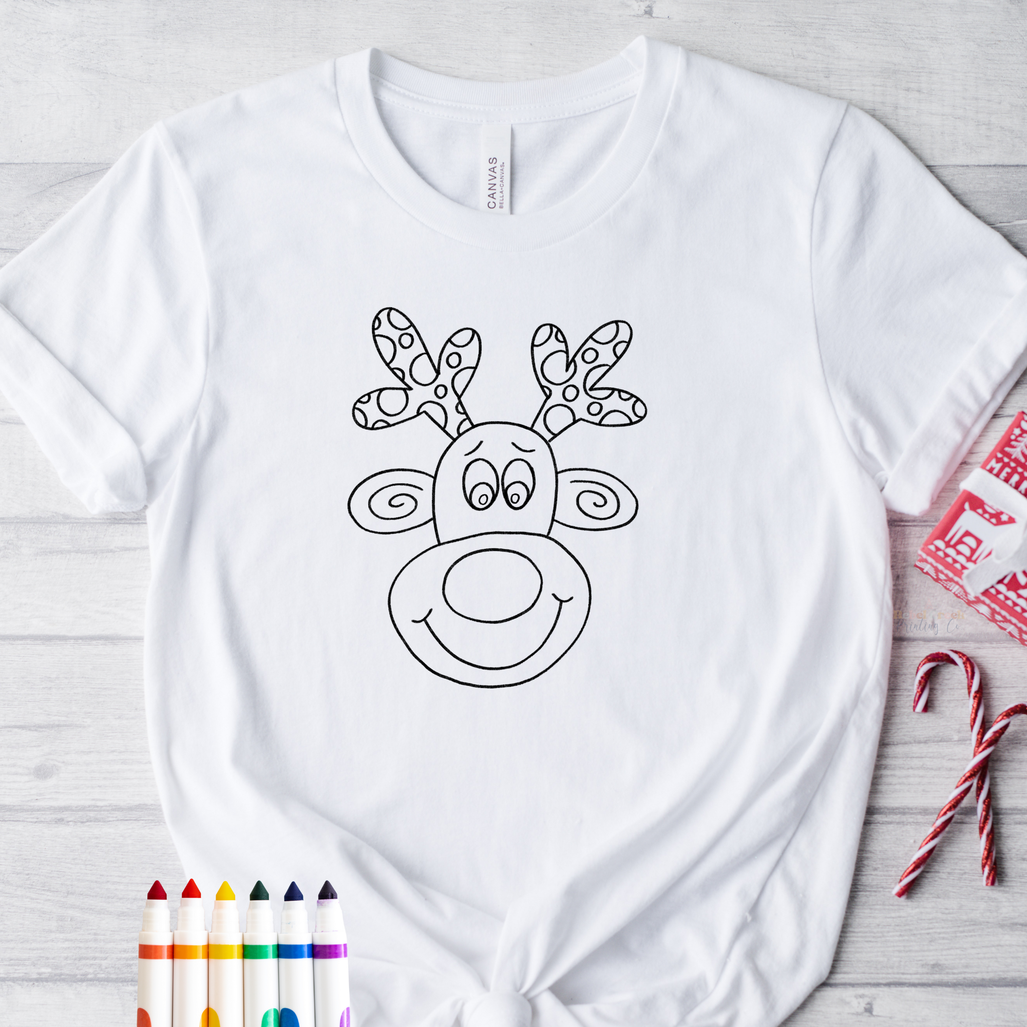 Boy Reindeer Coloring – Rebel Creek Printing