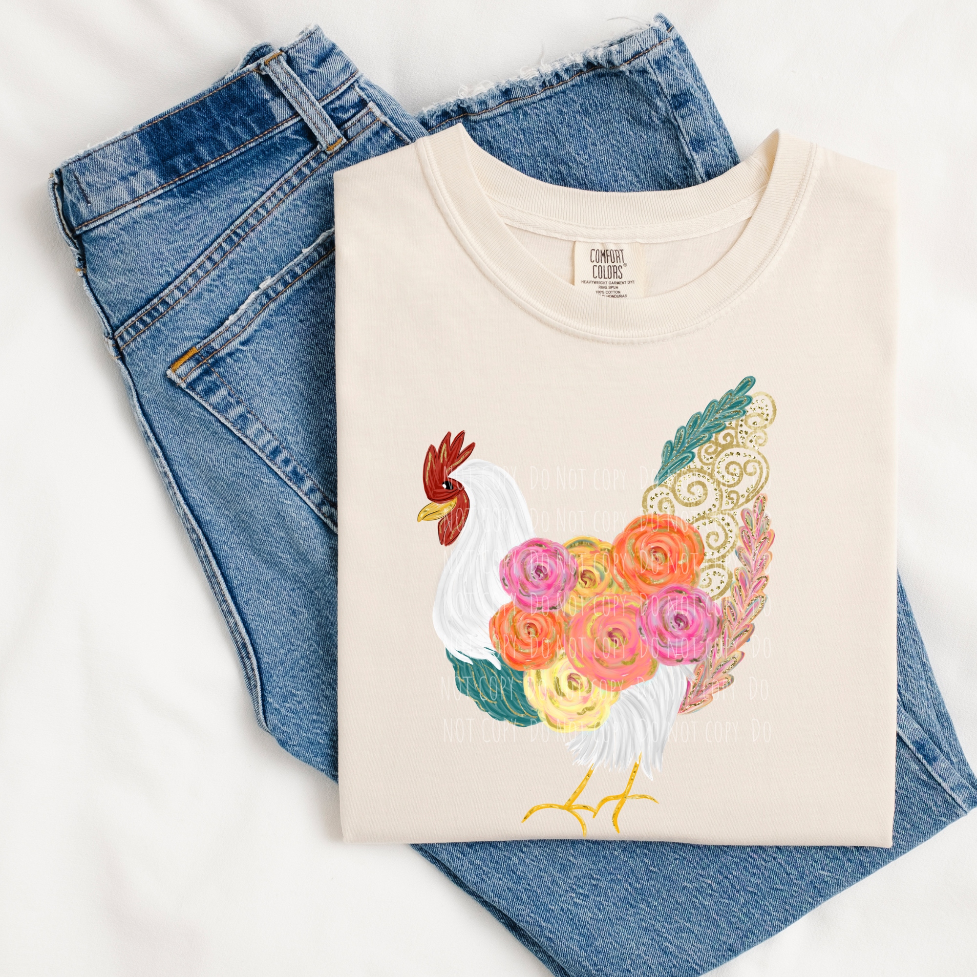 Floral Rooster – Rebel Creek Printing