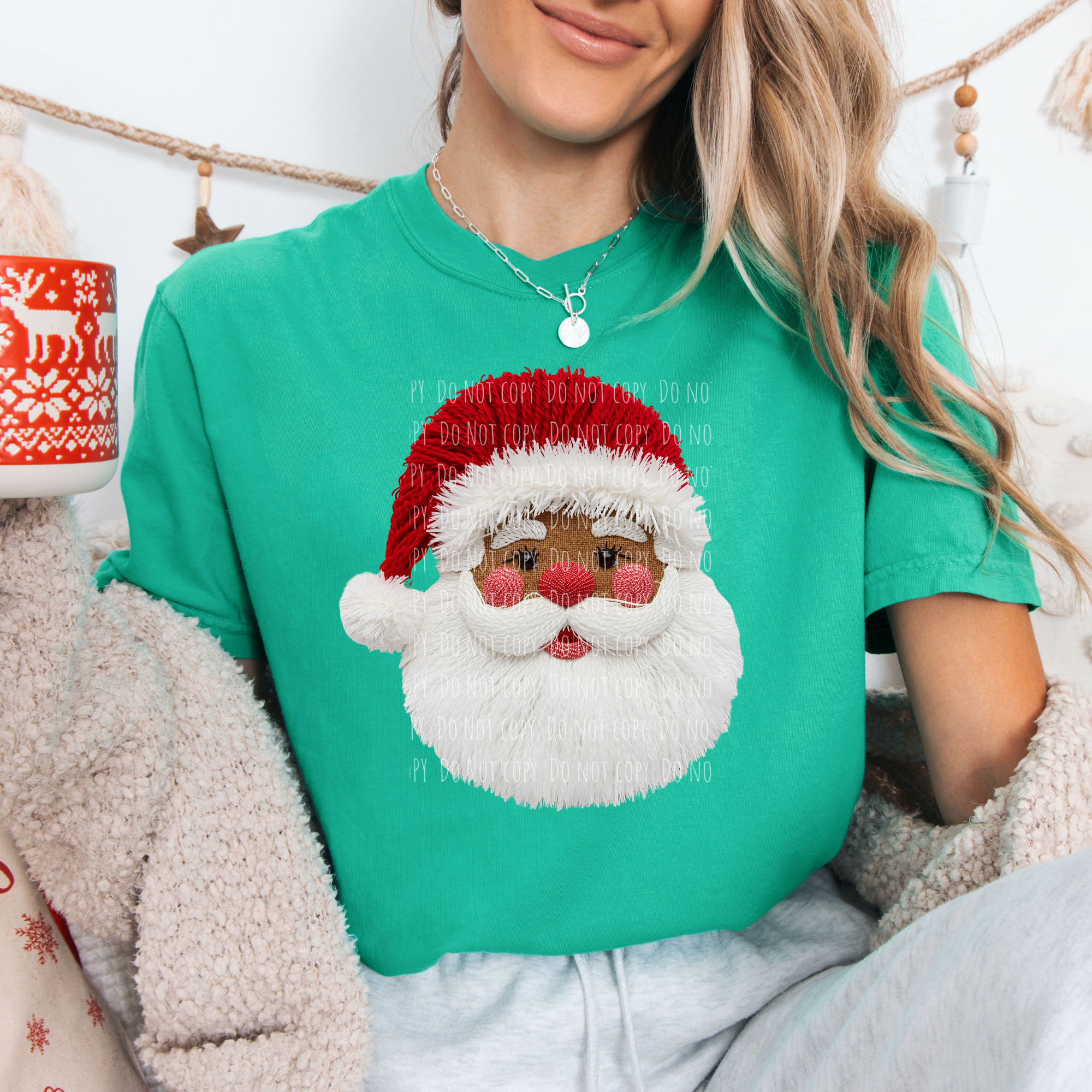 Faux Yarn Santa (dark skin) – Rebel Creek Printing