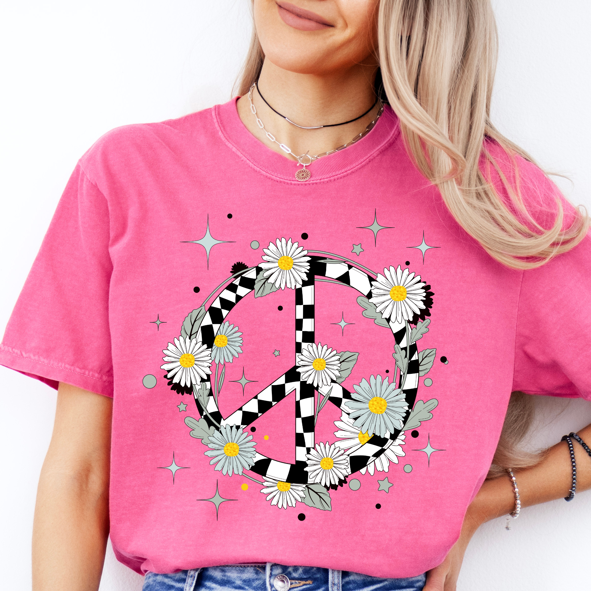 Checkered Peace Sign – Rebel Creek Printing