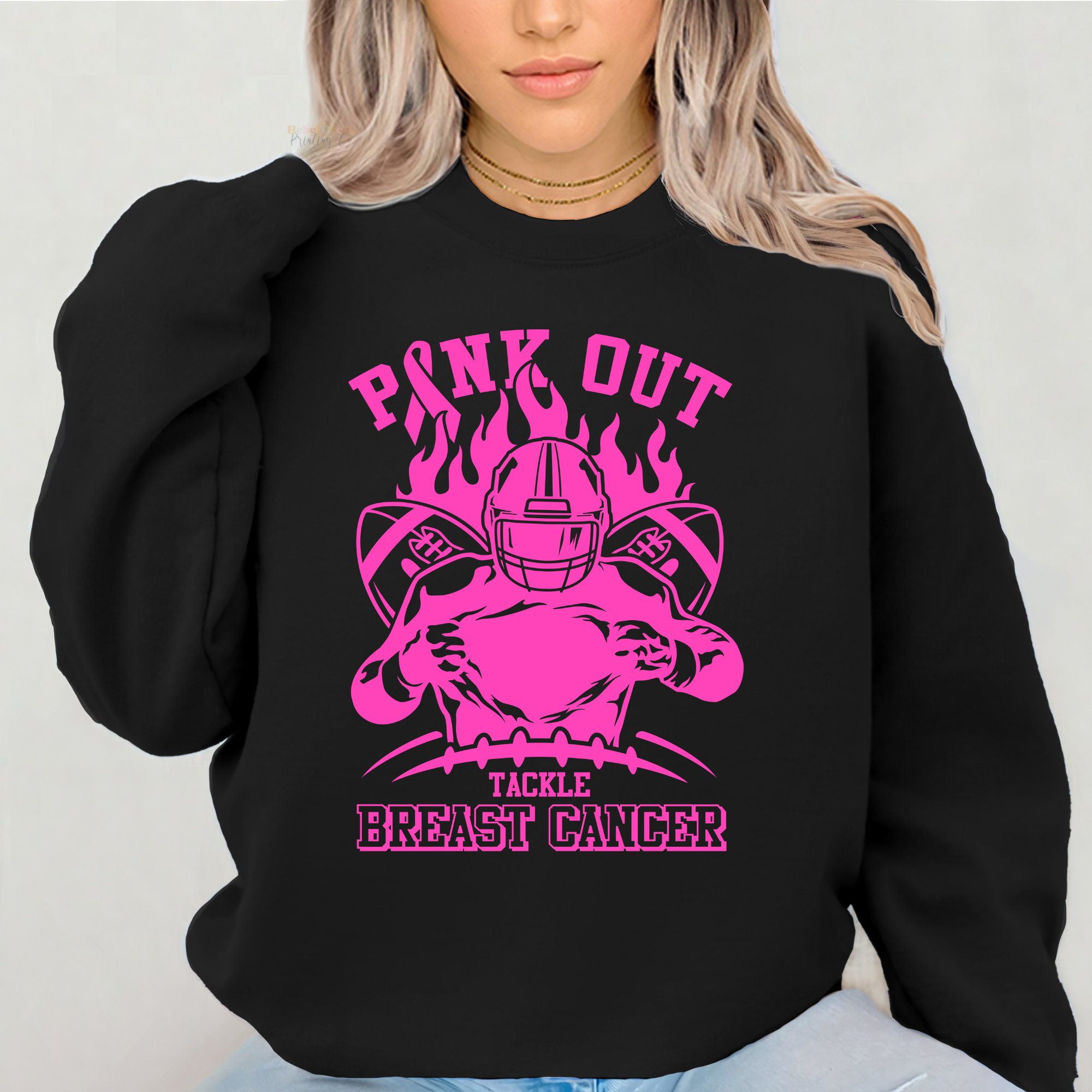 Pink Out Tackle Breast Cancer – Rebel Creek Printing
